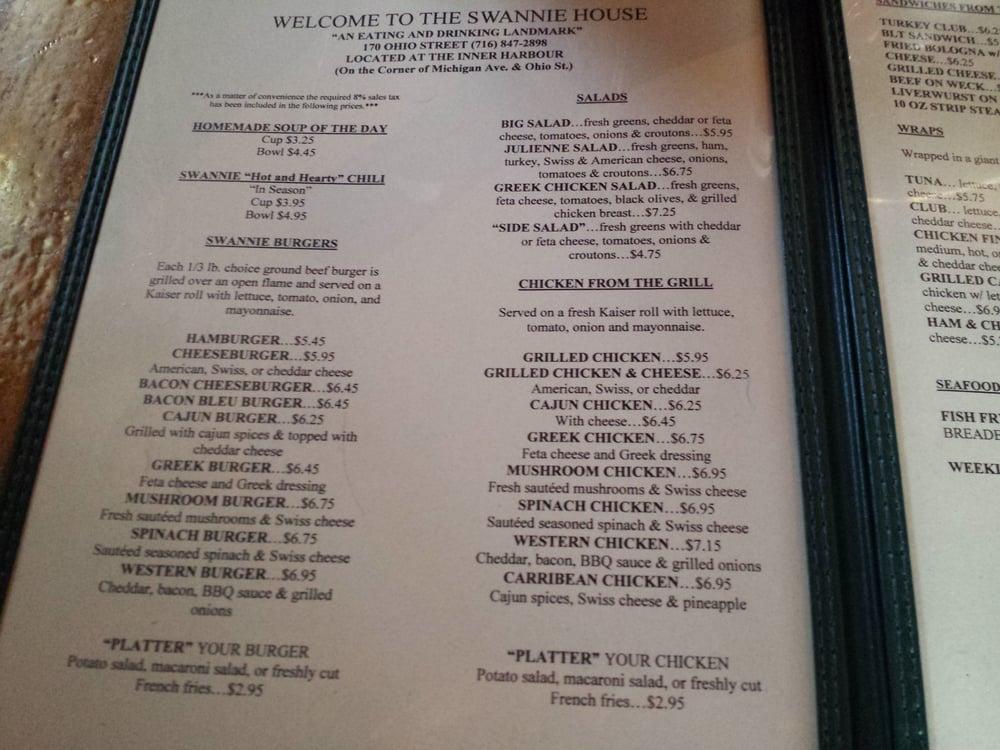 Menu at Swannie House pub & bar, Buffalo
