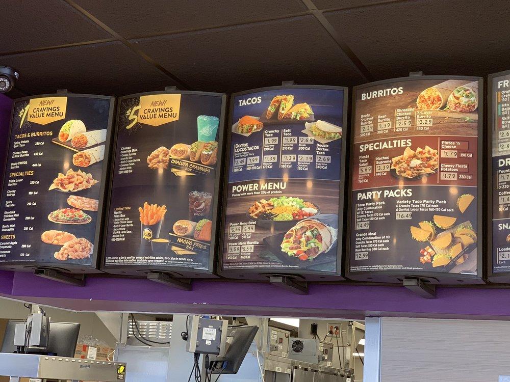 Menu at Taco Bell fast food, Dillon, 711 Radford Blvd