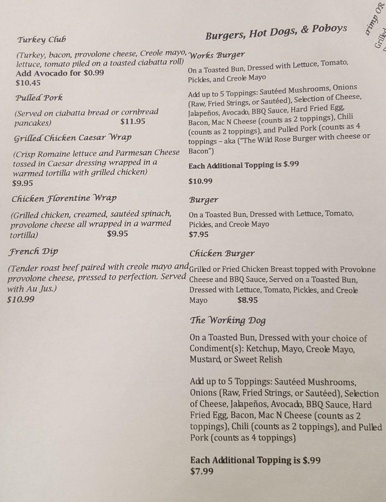 Menu at The Blue Rose Cafe & Bakery, Baton Rouge