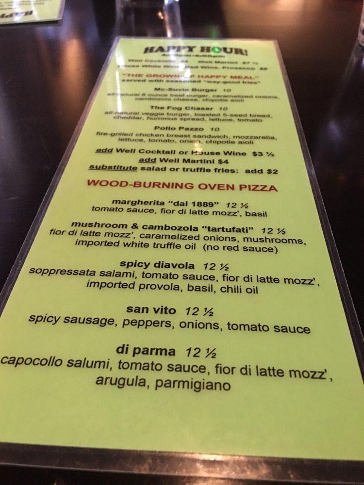 Menu at Vesuvio Restaurant, Carmel-by-the-Sea, 6th Ave & Junipero St