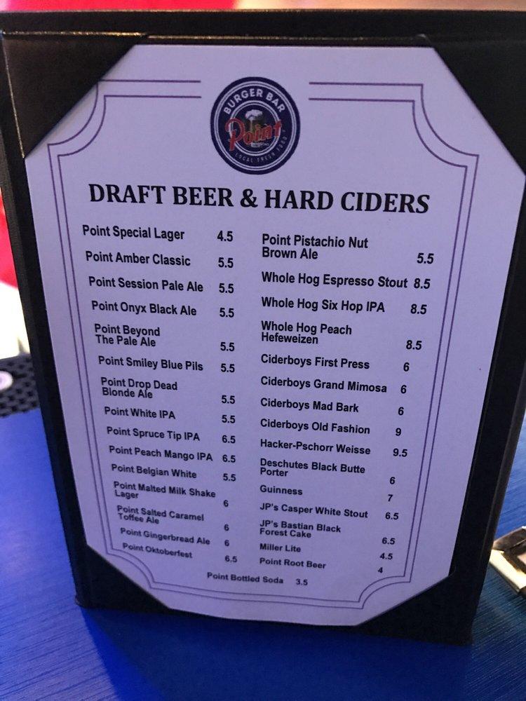 Menu at Point Burger Bar Pewaukee, Waukesha