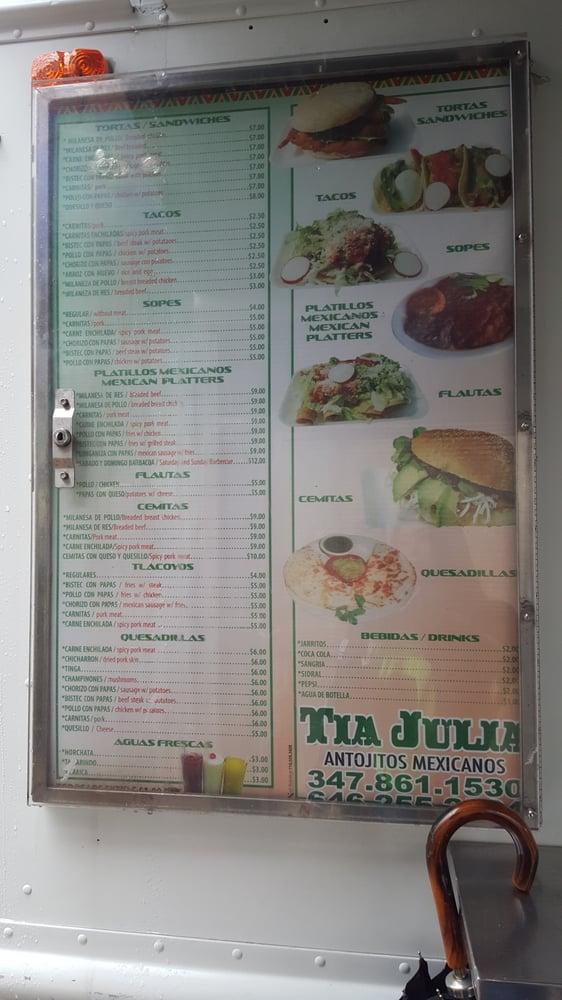 Menu at Tia Julia restaurant, New York City