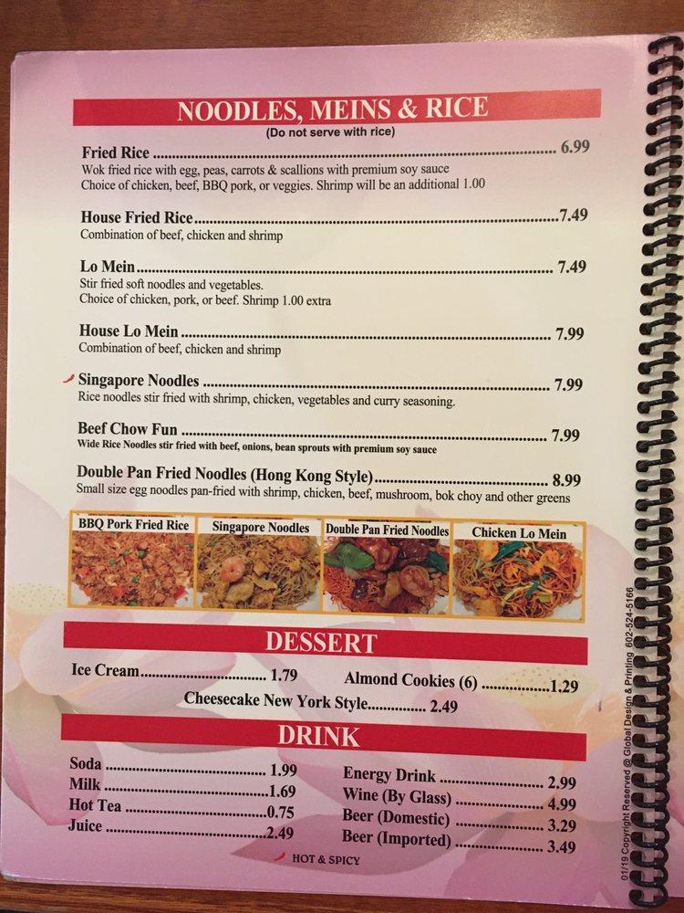 Menu at Lotus Garden Chinese Cuisine restaurant, Apache Junction