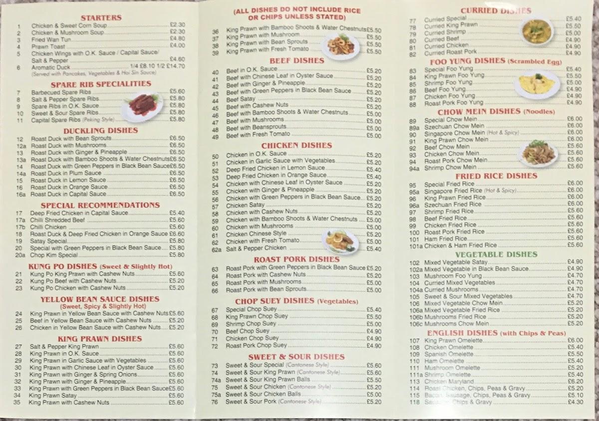 Menu at New Diamond fast food, Grimsby