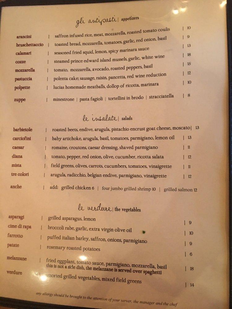 Menu at Ristorante Lucia pub & bar, Bedford