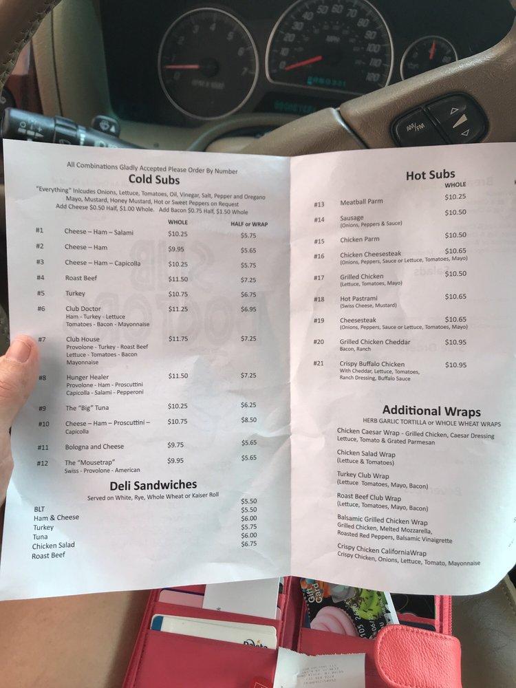 Menu at Sub Doctors restaurant, Toms River