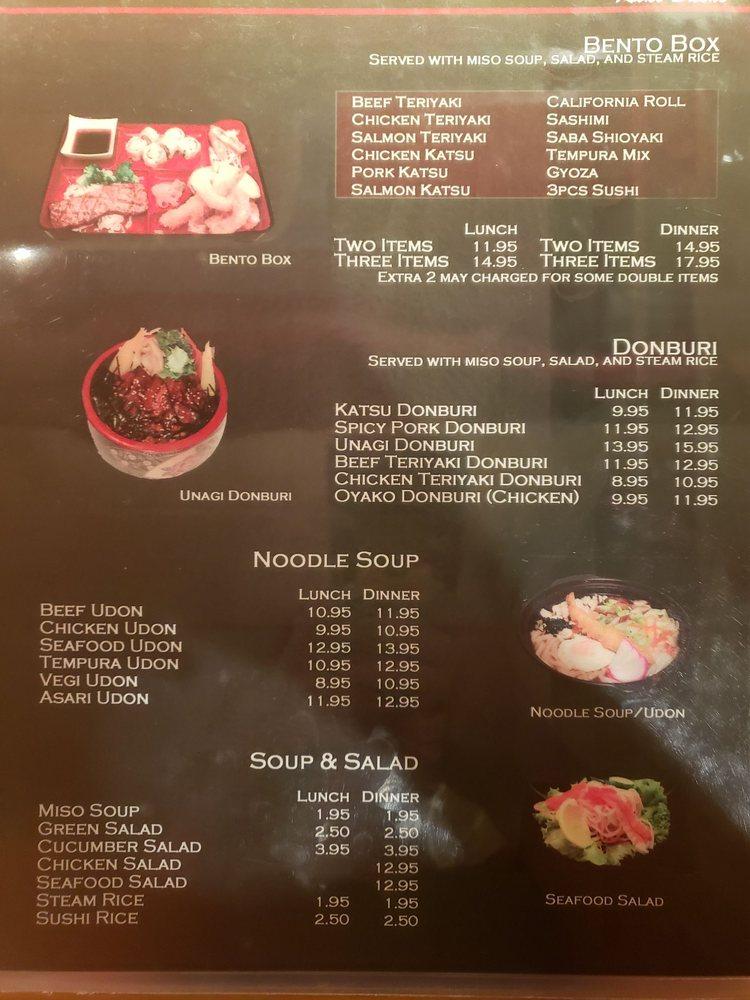 Menu at Kaki Sushi restaurant, Pleasanton