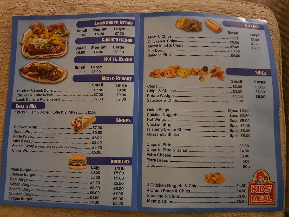 Menu at Grove Kebab Van, Wantage