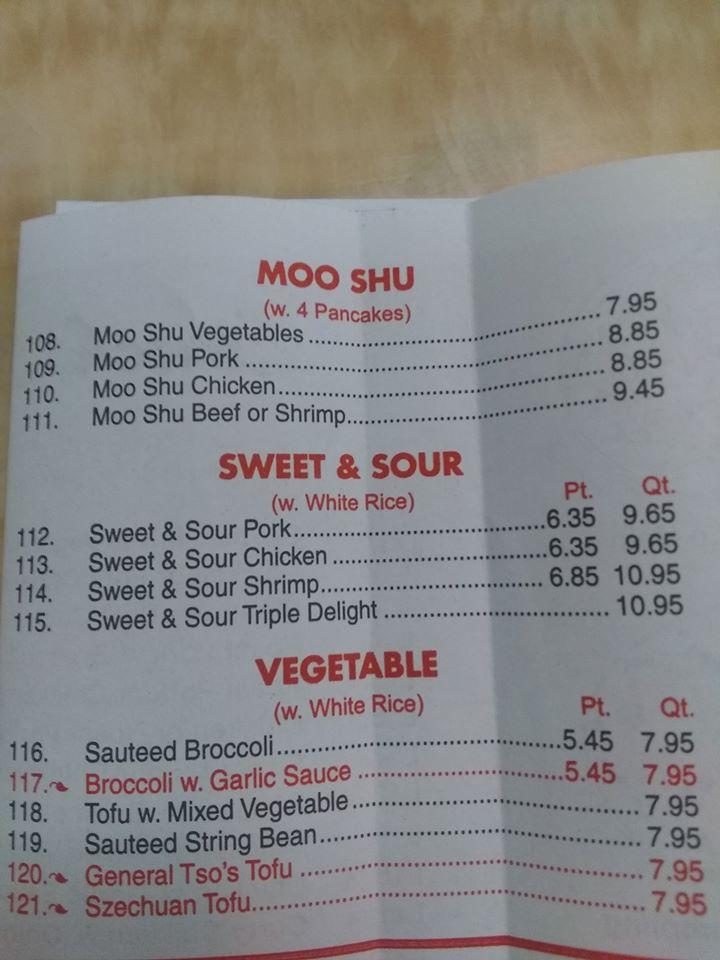 Menu at Happy Wok restaurant, West Deptford