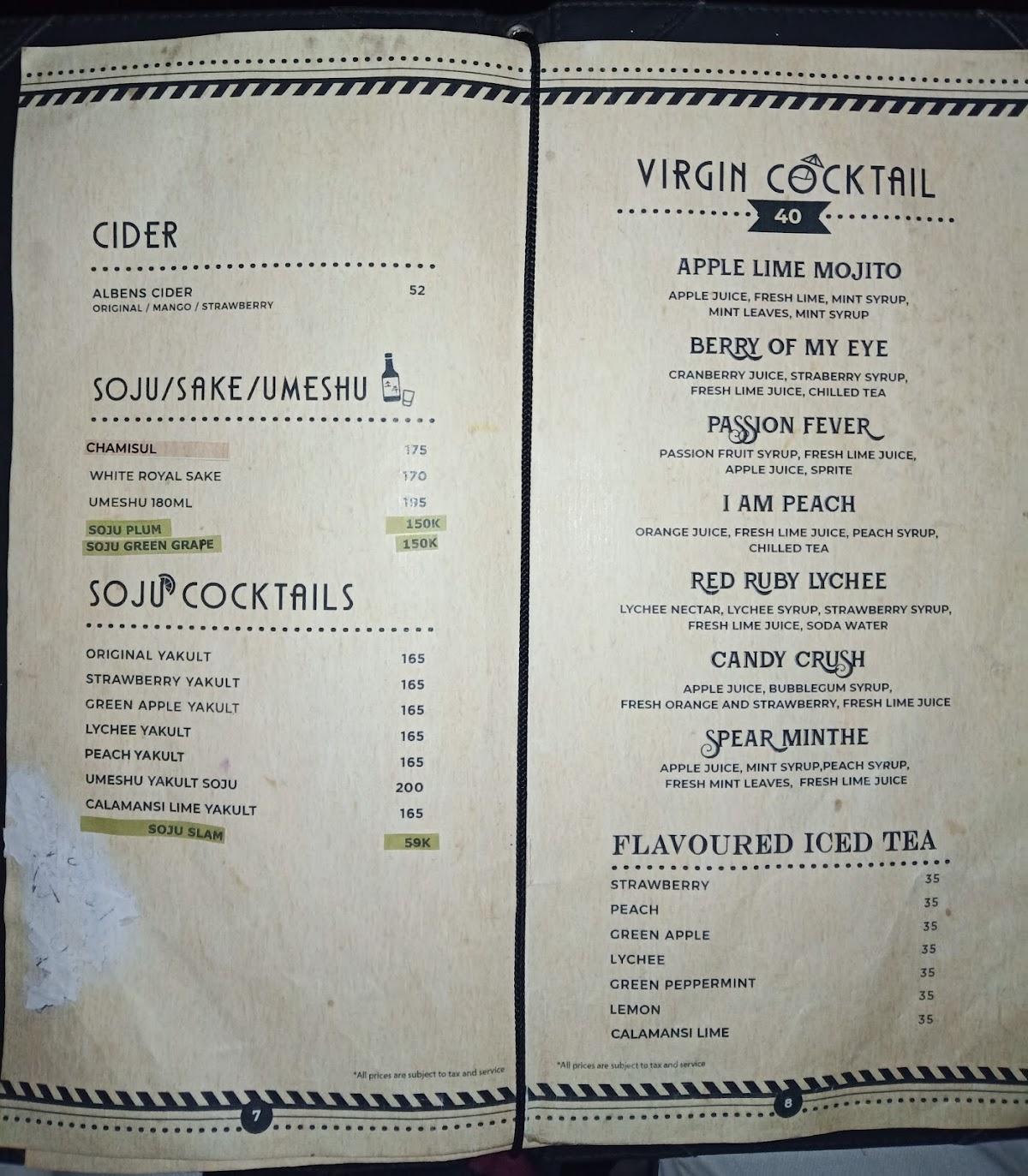 Menu at Holywings Bandung pub & bar, Bandung