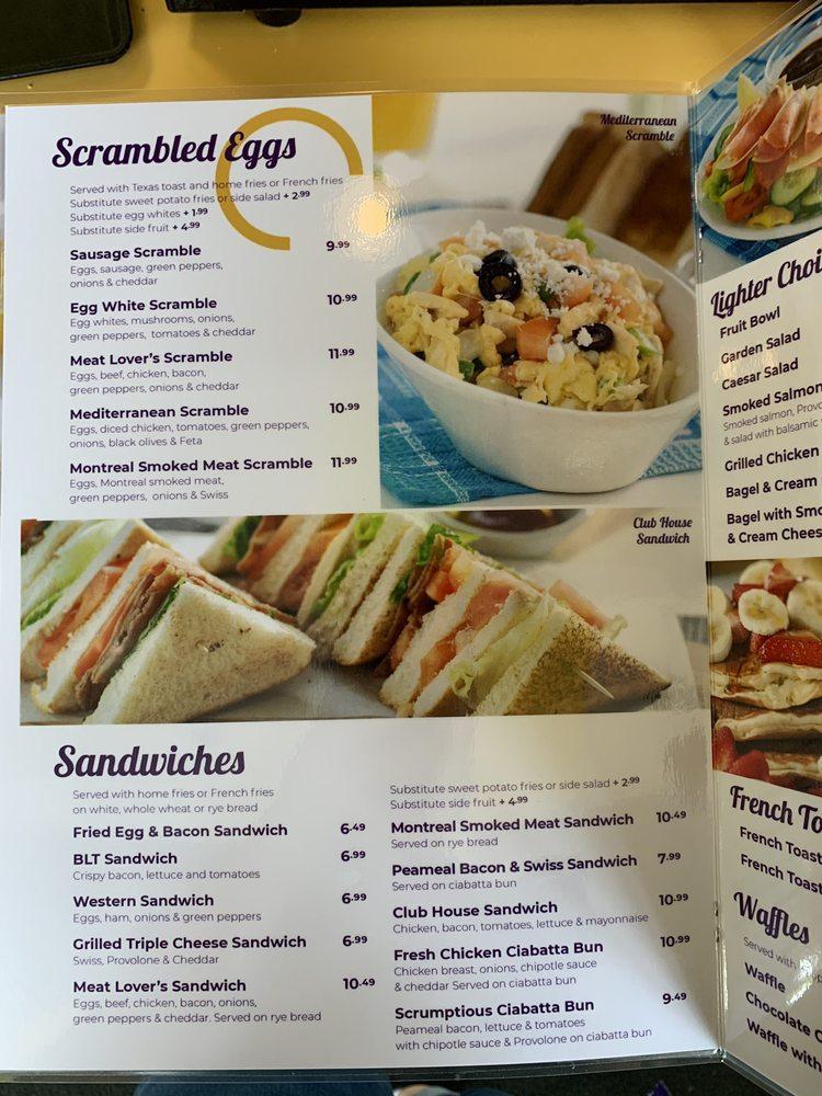 Menu at Scrumptious restaurant, Richmond Hill