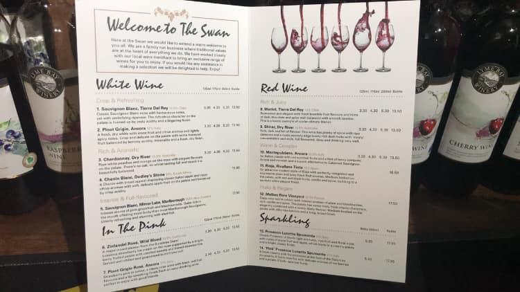Menu at The Swan at Milton pub & bar, Derby