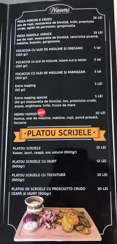 Menu at Restaurant Naomi, Bivolăria