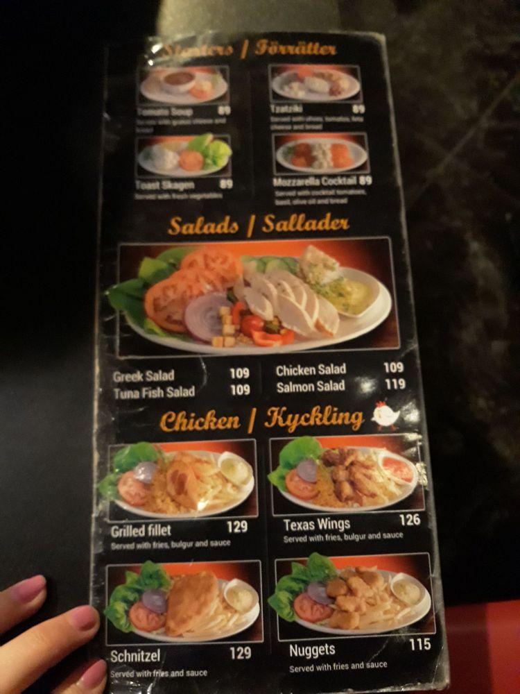 Menu at Sushi Corner restaurant, Stockholm, Västerlånggatan 66