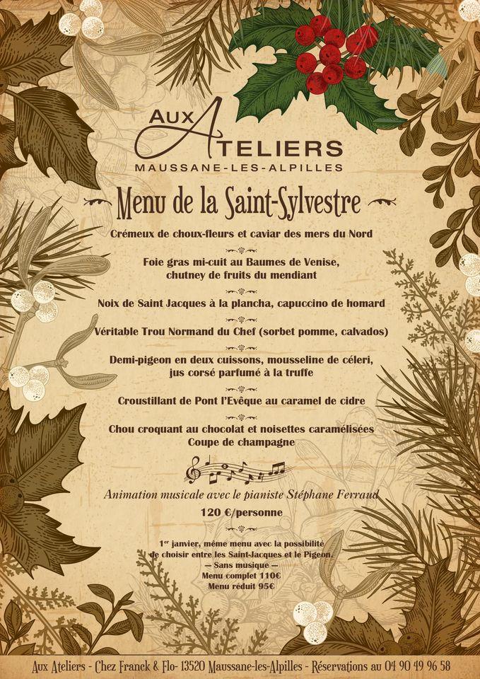 Menu au Aux Ateliers chez Franck & Flo restaurant, Maussane-les-Alpilles