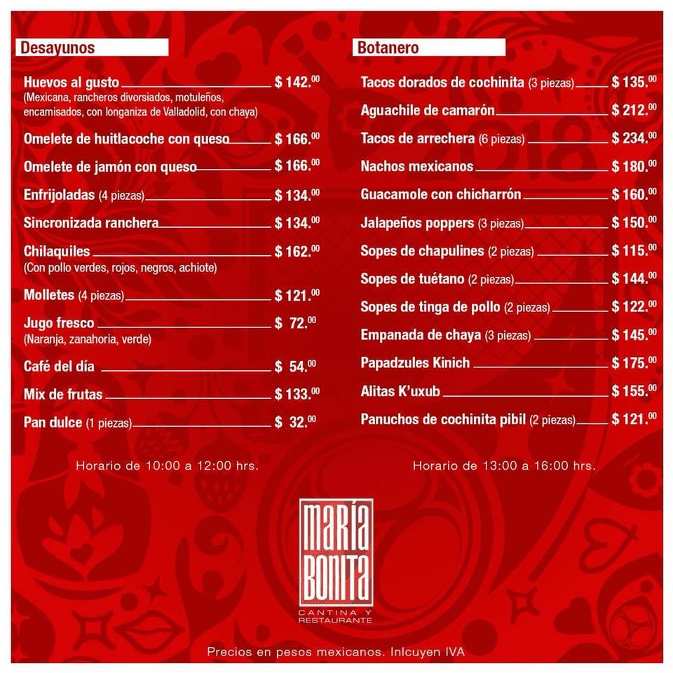Menu at Camino Real Polanco México restaurant, Mexico City, Calz. Gral ...