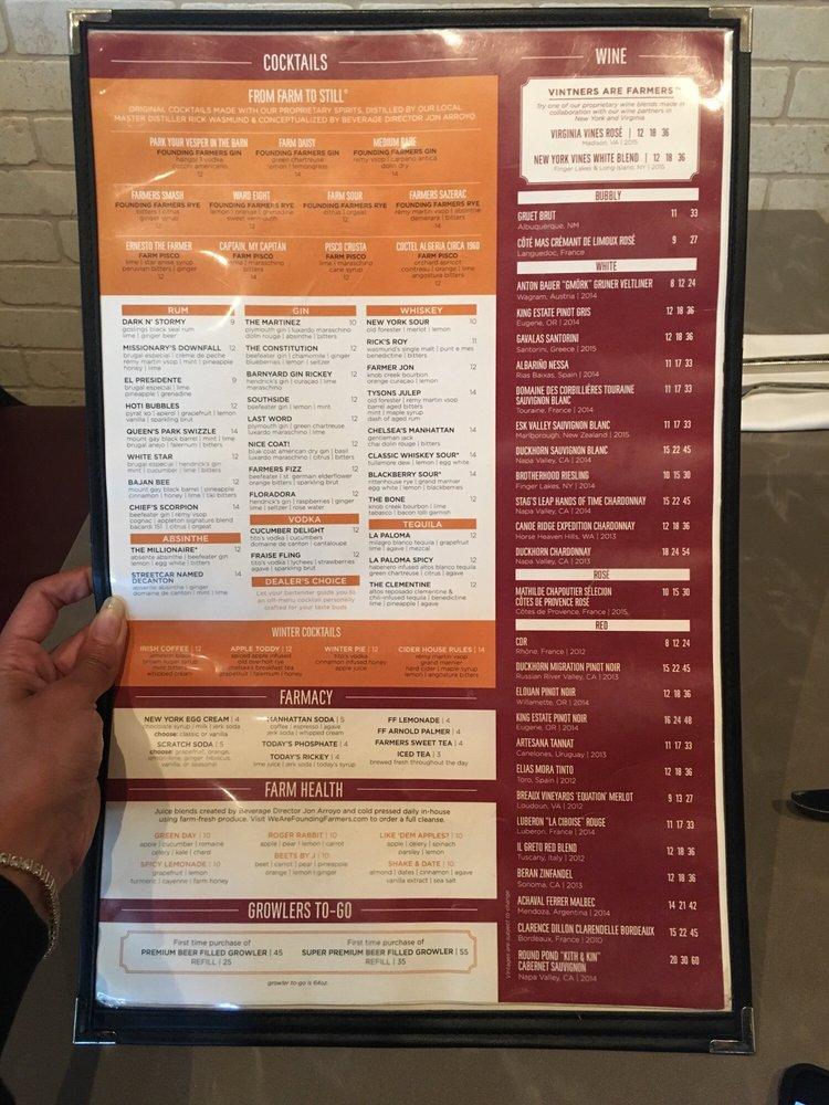 Menu at Founding Farmers Tysons pub & bar, Tysons