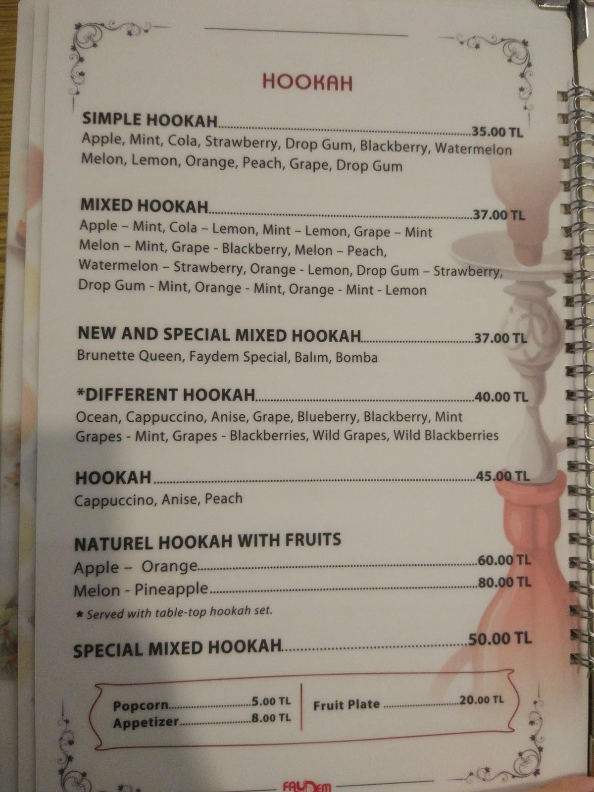 Menu at OLD MAN, Istanbul