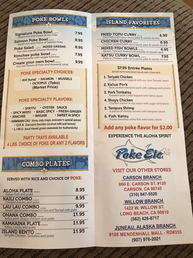 Carta del restaurante Poke Etc., National City