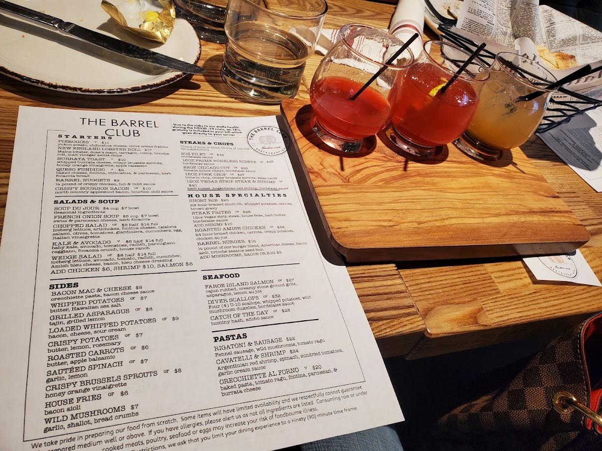 Menu at The Barrel Club, Oak Lawn