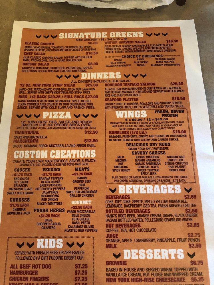 Menu at The Warehouse Tavern & Grill pub & bar, USA