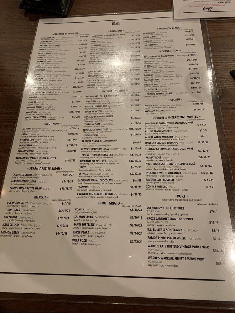 Menu at Twisted Oak American Bar & Grill, Statesville