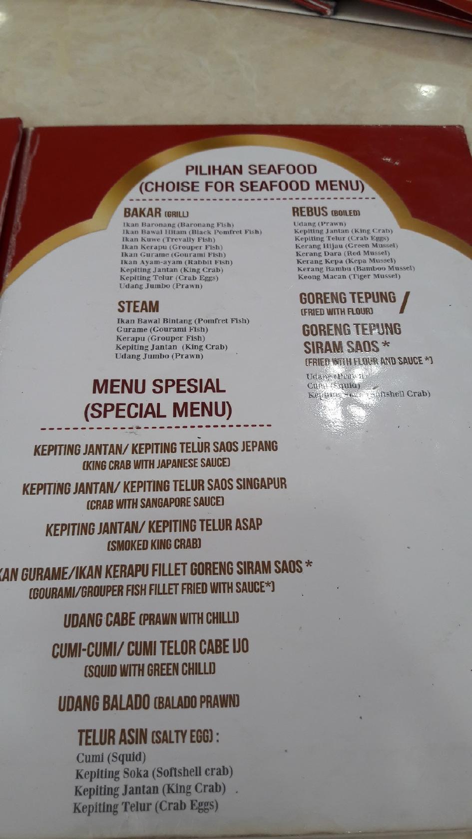 Menu at Wiro Sableng 212 Kelapa Gading restaurant, Jakarta, Jl ...