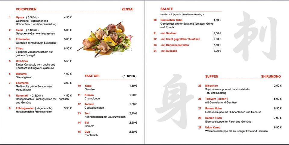 Speisekarte von Misako Sushi restaurant, Forchheim