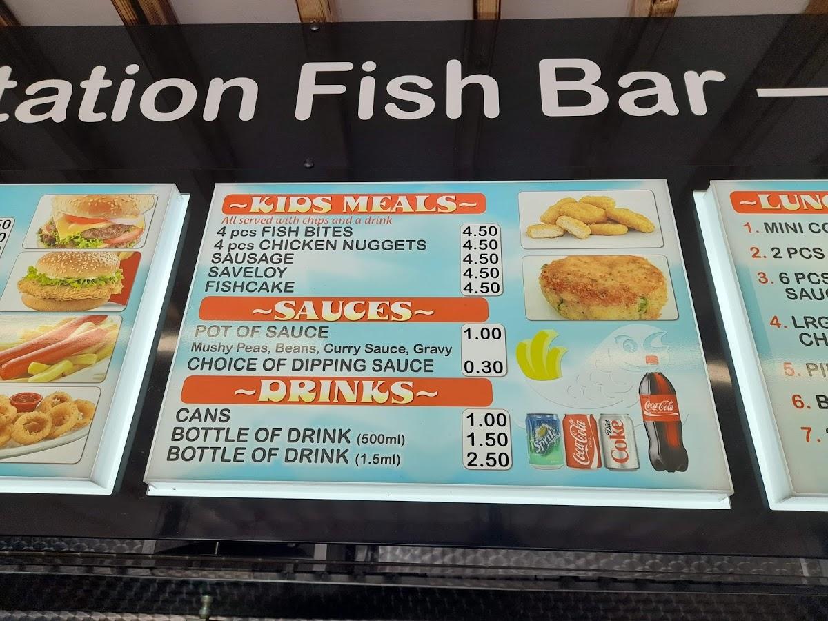 Menu at Station Fish Bar, Longfield