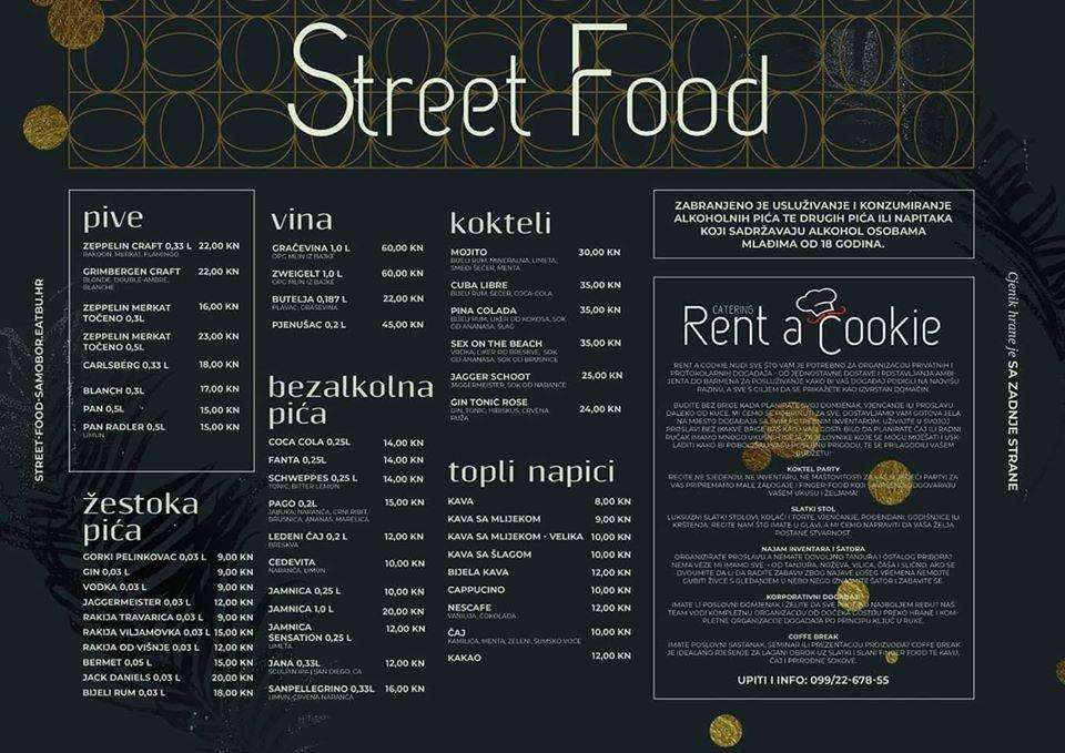 Menu da Street Food Samobor ristorante, Samobor, Perkovčeva 18