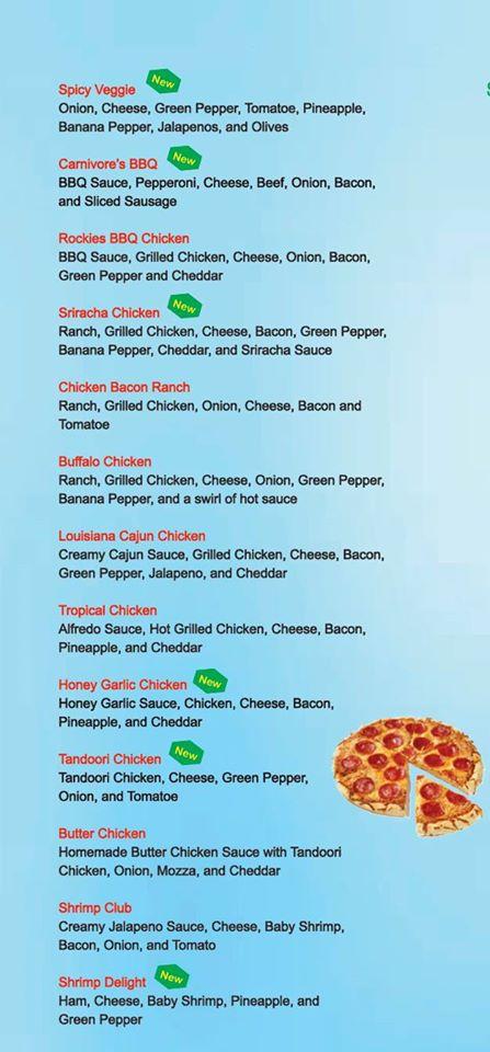 Menu at 5 Rivers Pizza Co restaurant, Crowsnest Pass
