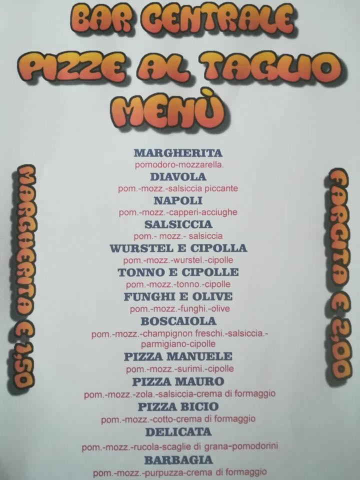 Menu at Central Bar Ottana, Ottana