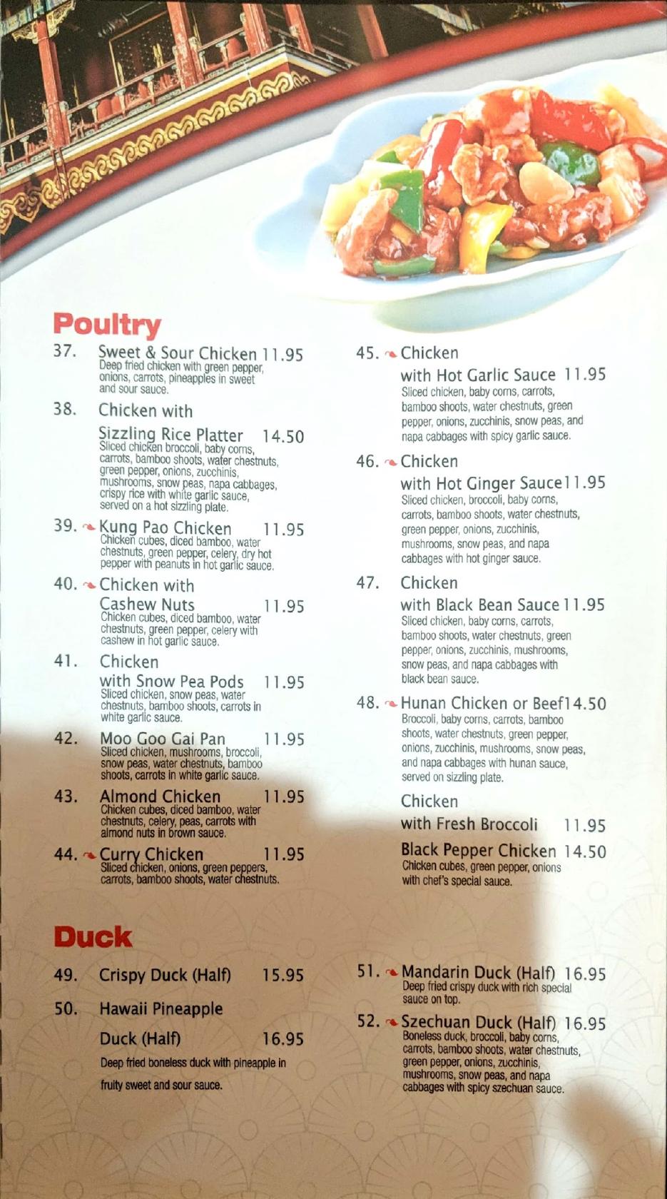 Menu at China Palace Restaurant, Los Alamos