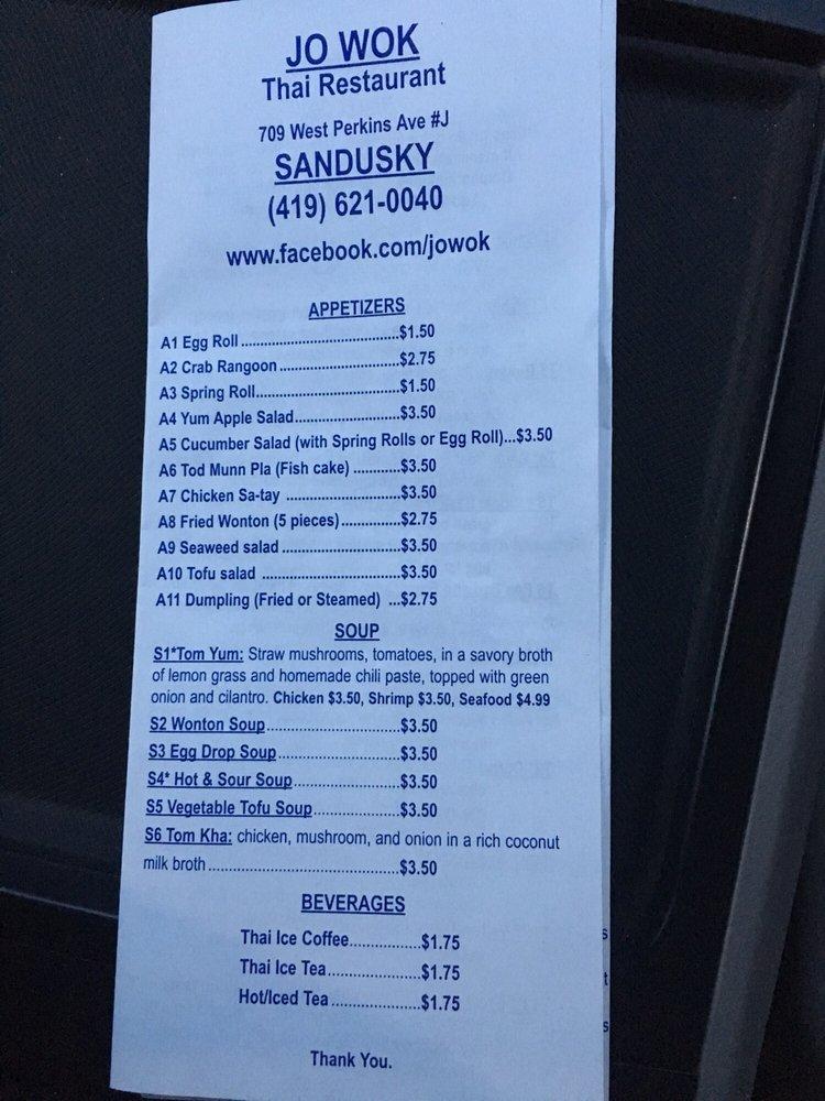 Menu at Jo Wok - Sandusky, OH restaurant, Sandusky