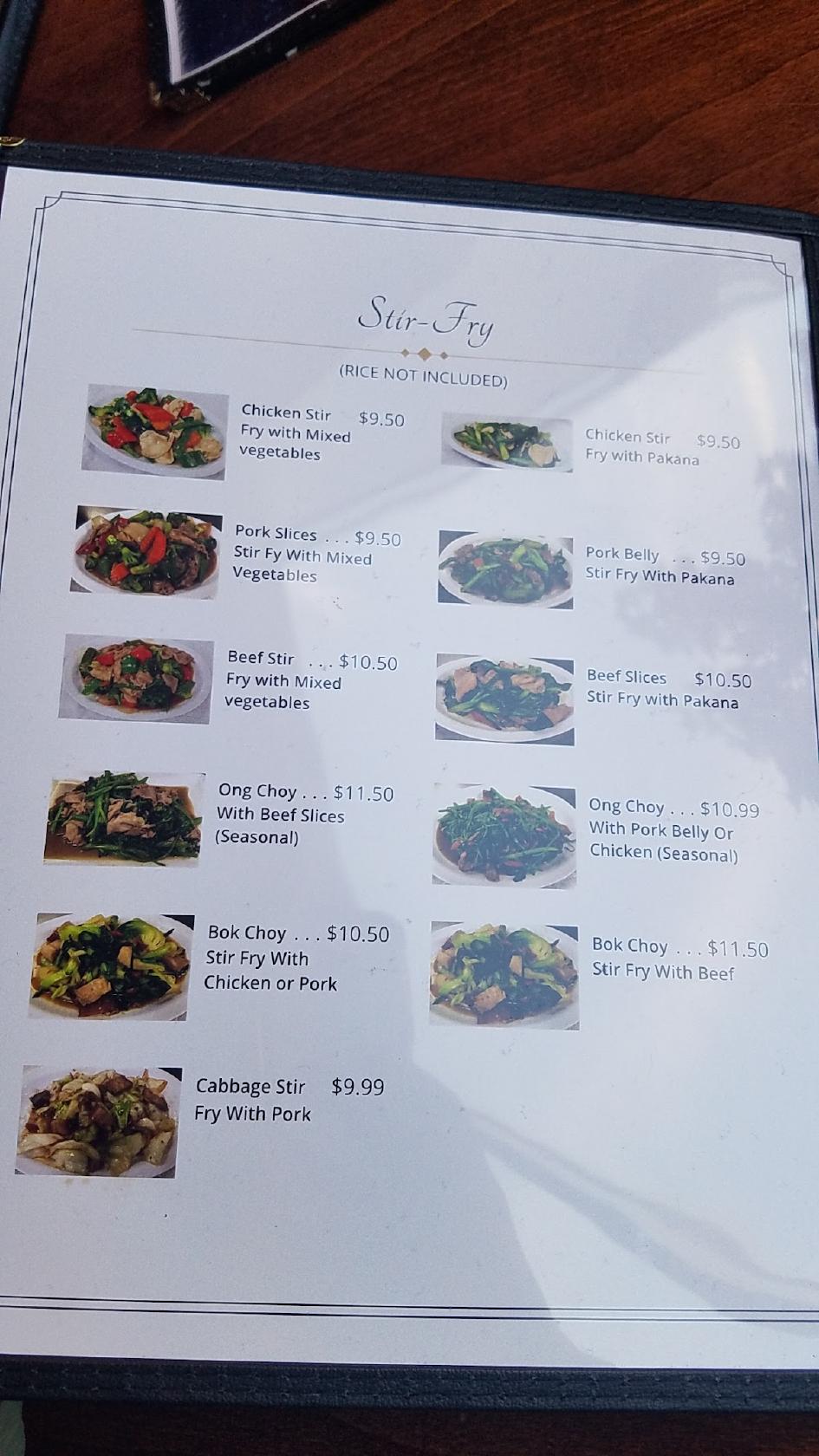 Carta de Little Asia Cafe, Saint Paul