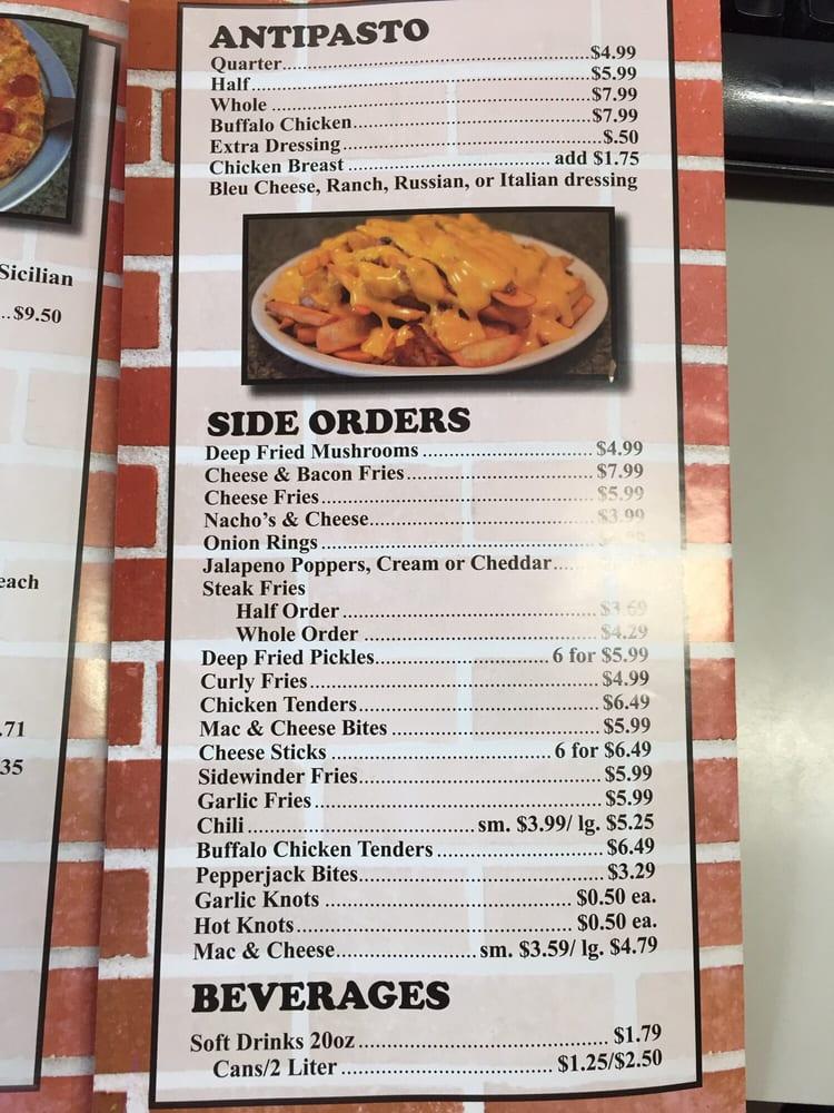 Menu at Robbie T's Pizza pizzeria, Jamesville