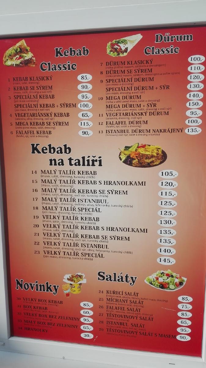 Menu at Kebab 4 you Nové Strašecí restaurant, Nové Strašecí