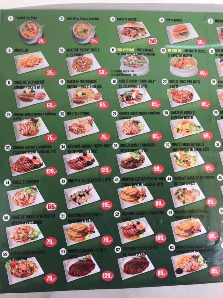 Menu at Suri Vietnamske Bistro, Lovosice