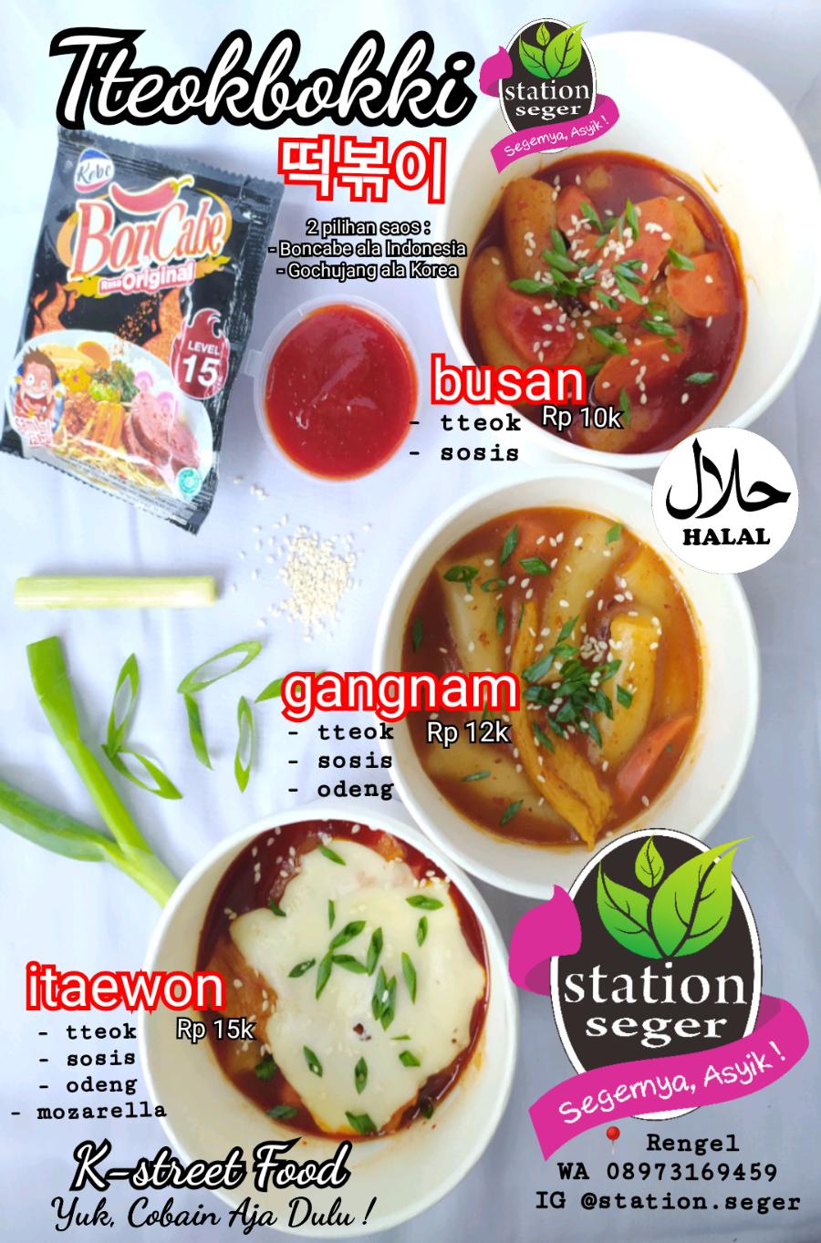 Menu at Station Seger cafe, Grabagan