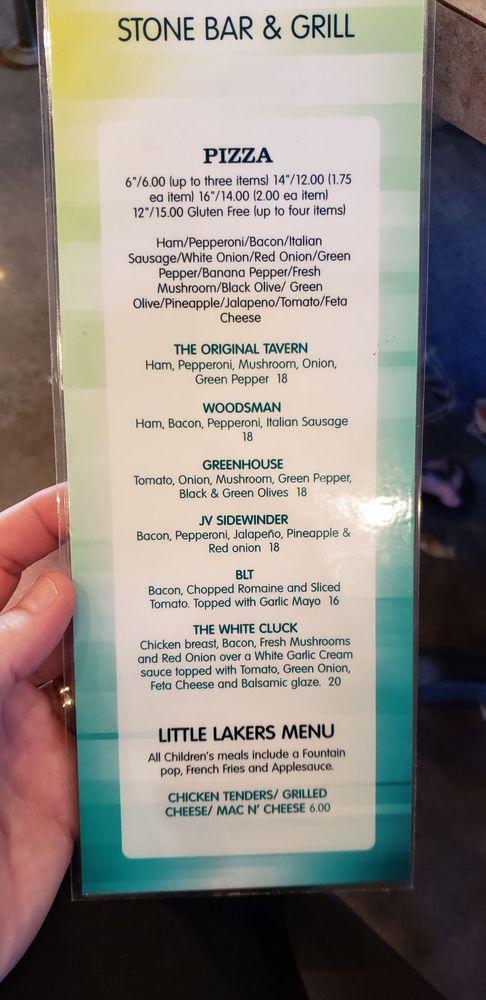 Menu at The Stone Bar & Grill, Hubbard Lake