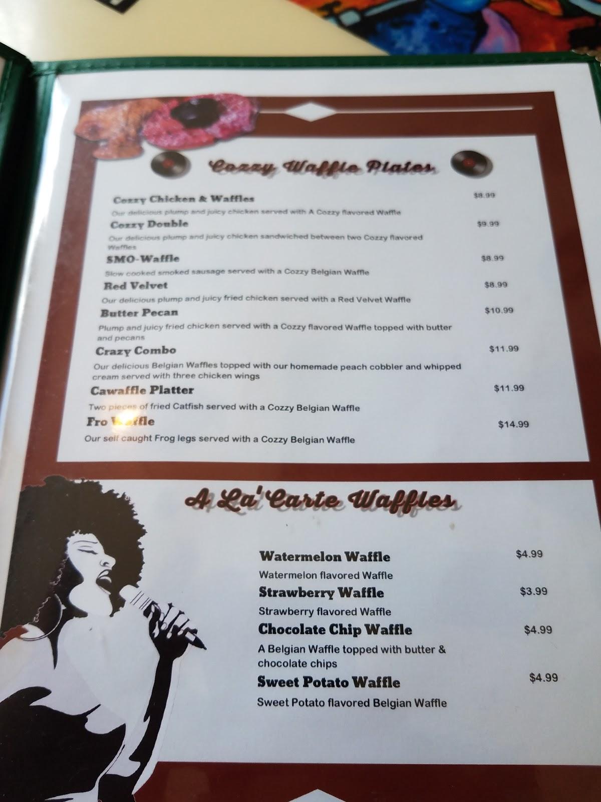 Menu at The Cozzy Corner restaurant, Appleton