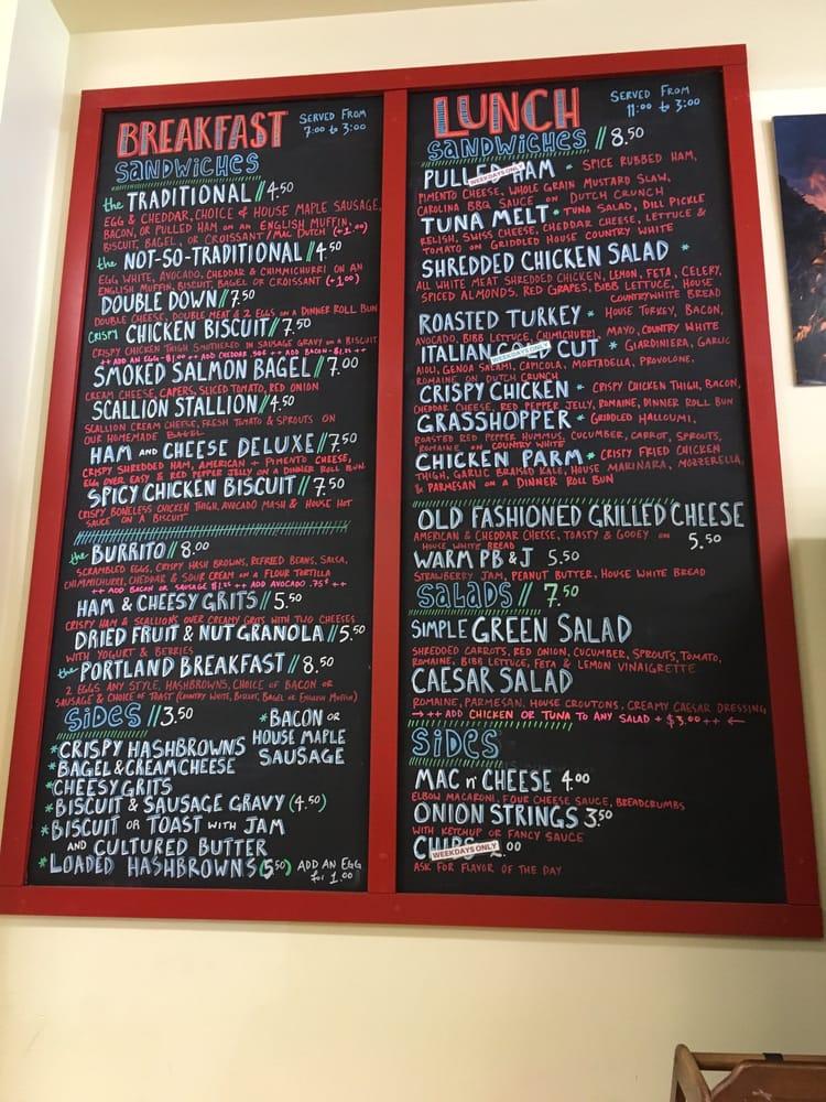 Menu at Dutch's restaurant, Portland