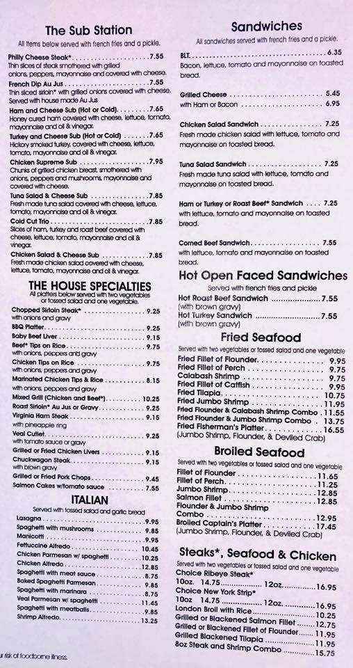 Menu at Rock Hill Diner restaurant, Rock Hill, Cherry Rd