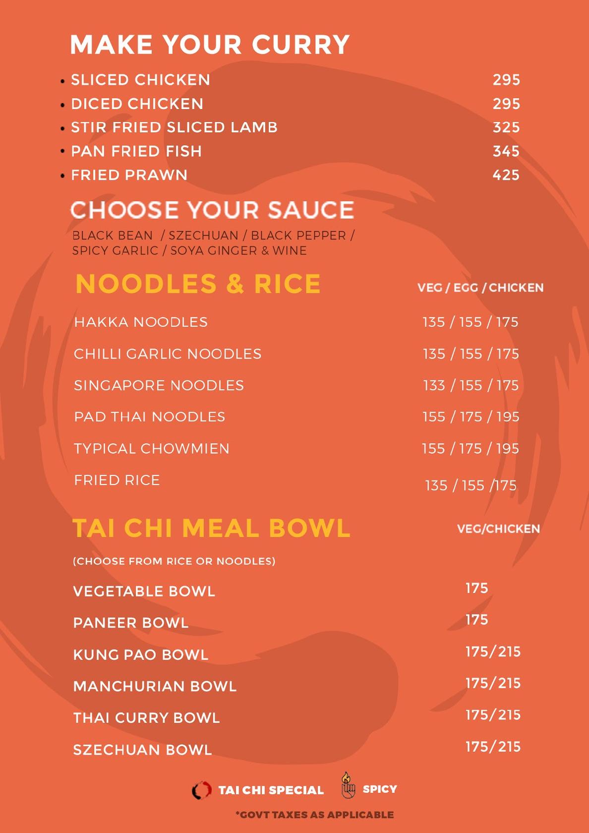 Menu at Tai Chi, Noida, Shop no 4 Lakkhu market Sector 117