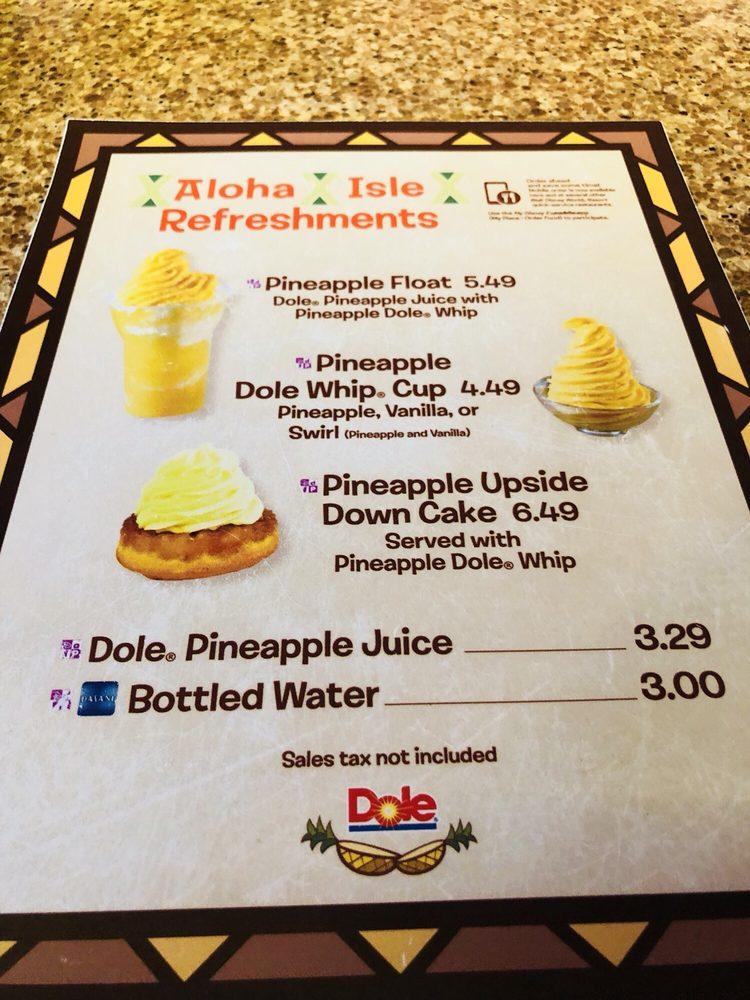 Menu at Aloha Isle desserts, Lake Buena Vista, Seven Seas Drive