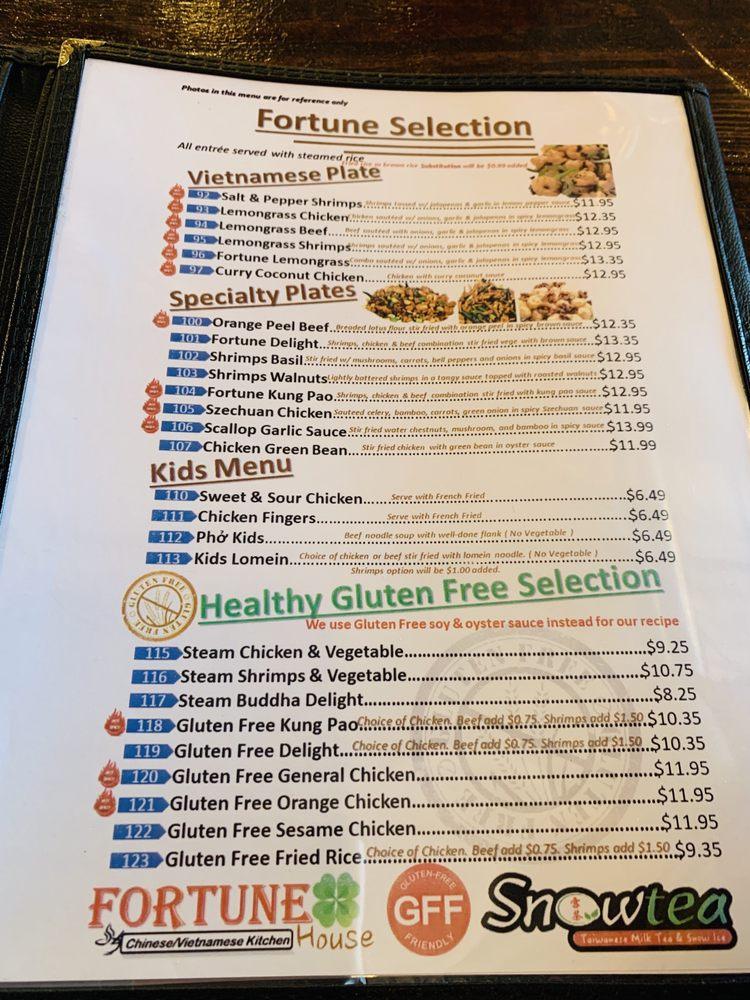 Menu at Fortune House restaurant, Hutto