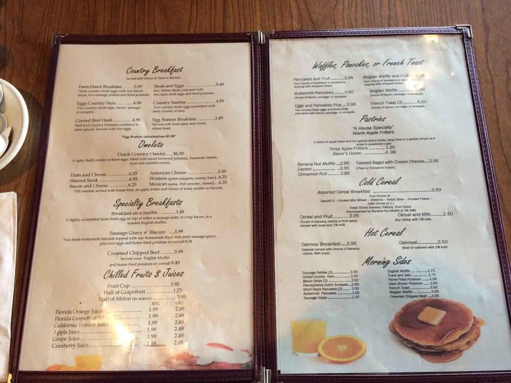 Menu at Jay's Tiffany's Northside restaurant, Sunbury
