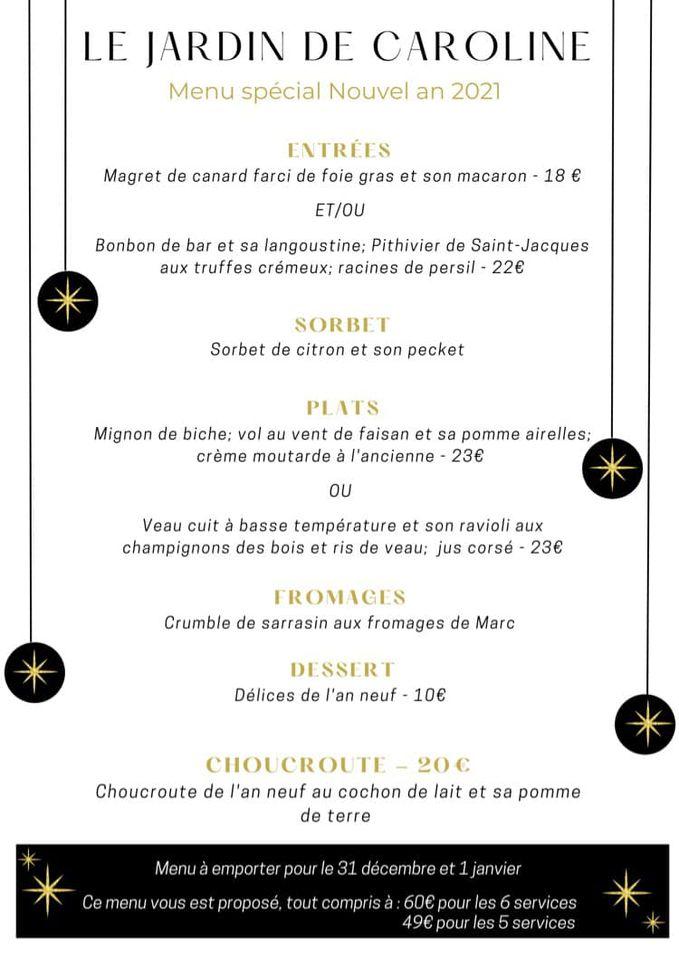 Menu au Le Jardin de Caroline, Blegny
