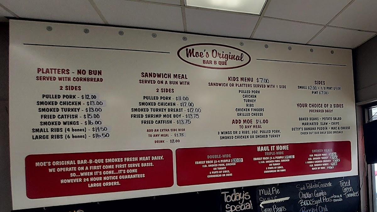 Menu at Moe's Original BBQ - Metairie, Metairie, N Causeway Blvd