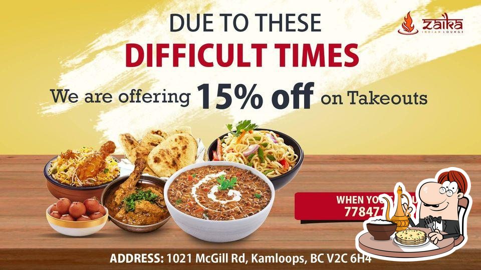 Zaika Indian Lounge in Kamloops - Restaurant menu and reviews